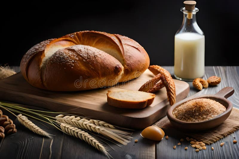 Various Types of Bread, Rustic Dark Background, Advertising Campaign ...