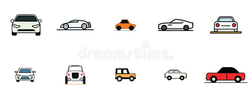 Various Types of Cars for Transportation and Style Stock Vector ...