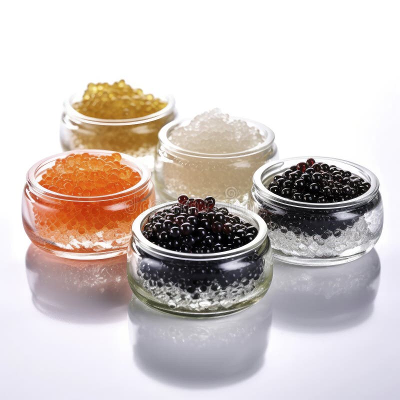 Various types of caviar stock image. Illustration of design - 280449255
