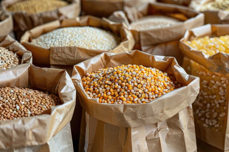 Various Types of Cereal Bags, Perfect for Food Packaging Designs Stock ...