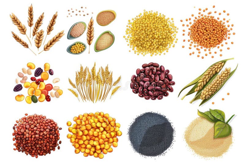 Various Types Cereals Grains Display Stock Photos - Free & Royalty-Free ...