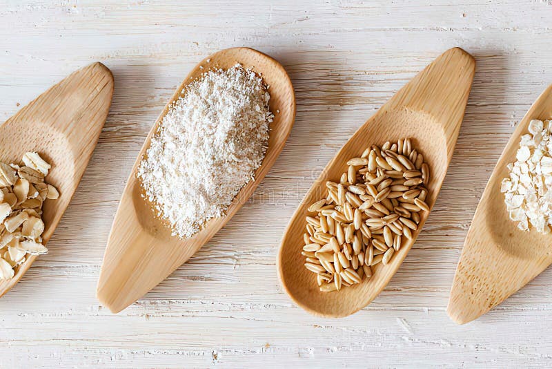 Various Types of Cereals on the Table, Top View. Stock Image - Image of ...