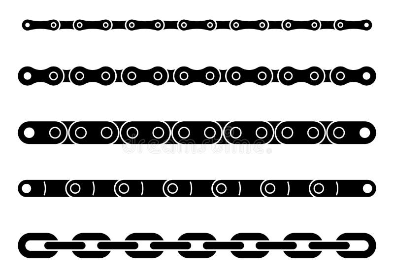 Various Types of Chains. Silhouette Vector Stock Vector - Illustration ...