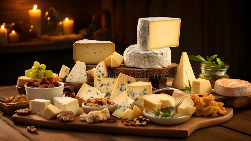 Various Types of Cheese Artfully Arranged - AI Generated Stock ...