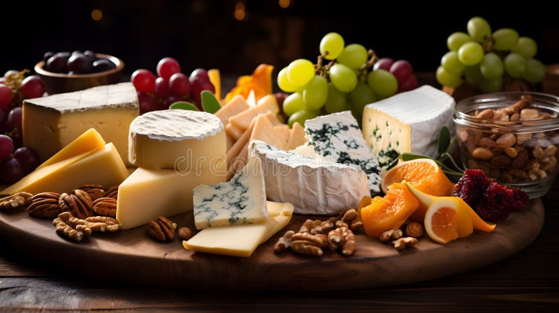 Various Types of Cheese Artfully Arranged - AI Generated Stock ...