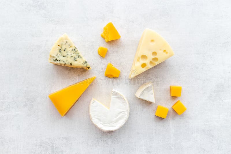 Various Types of Cheese - Brie and Blue Cheese with Parmesan Stock ...