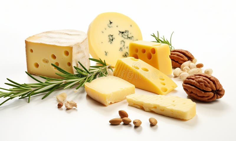 Various Types of Cheese Composition Stock Illustration - Illustration ...