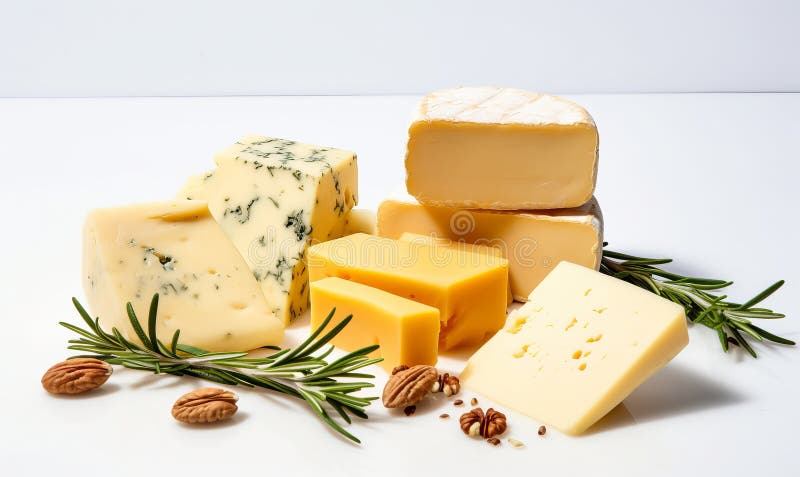 Various Types of Cheese Composition Stock Illustration - Illustration ...