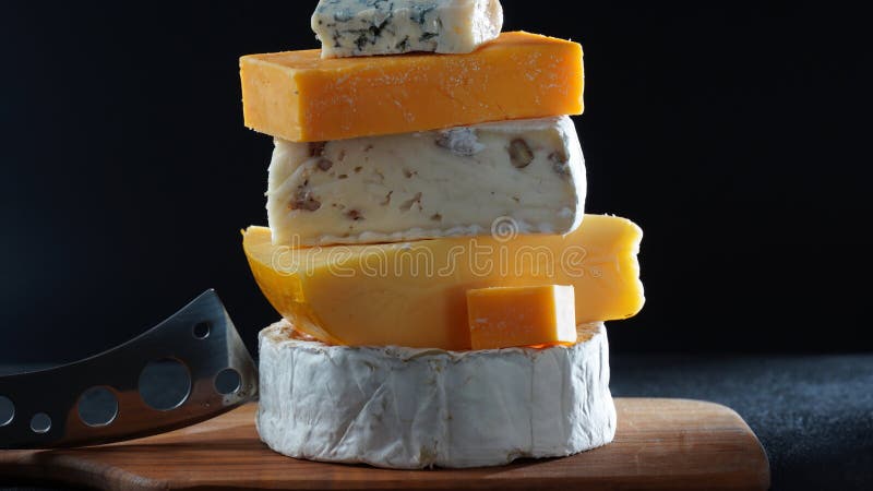 Various Types of Cheese, Hard-cheese, Soft-cheese, Emmental Stock Image ...