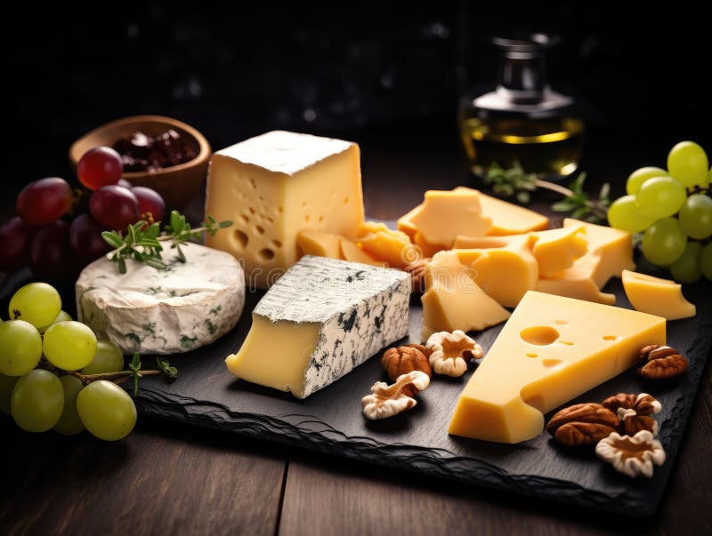 Various Types of Cheese, Milk Products. Cheese Appetizer for Wine ...