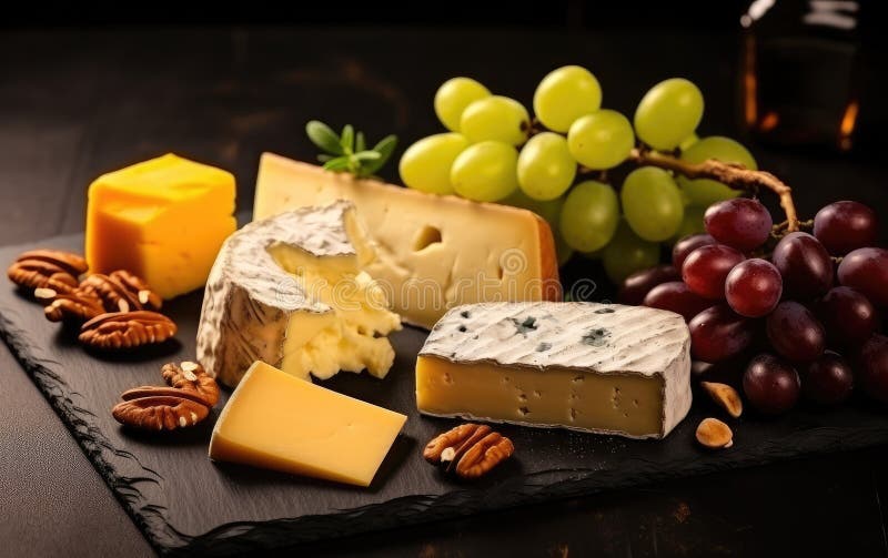 Various Types of Cheese, Milk Products. Cheese Appetizer for Wine ...