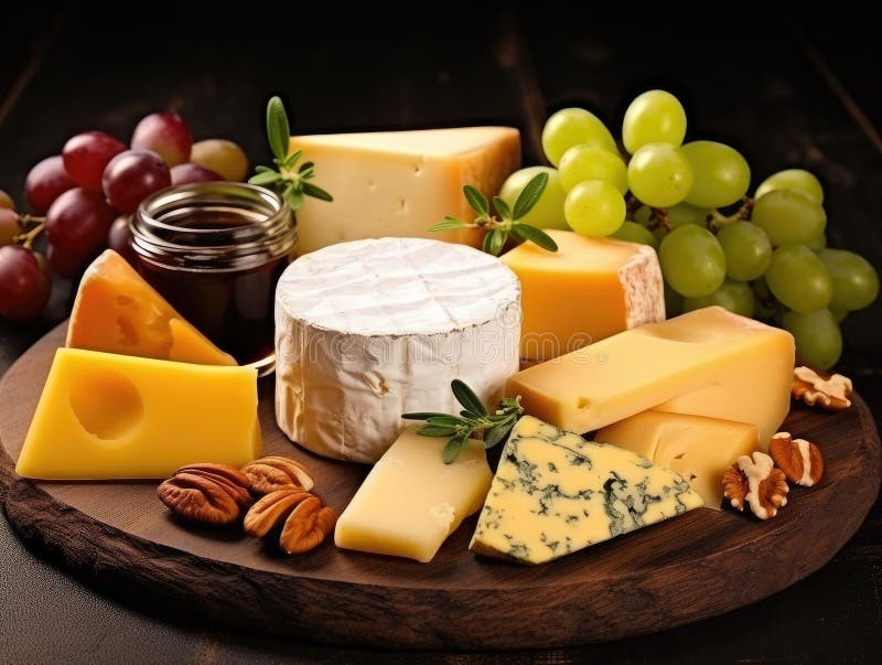 Various Types of Cheese, Milk Products. Cheese Appetizer for Wine ...