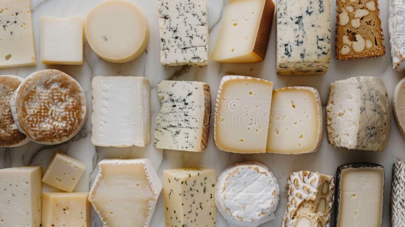 Assorted Cheese Varieties Displayed on a Table Stock Photo - Image of ...