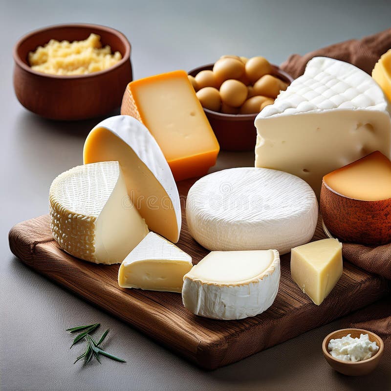 Various Types of Cheese. Various Types of Fresh Romanian Traditional ...