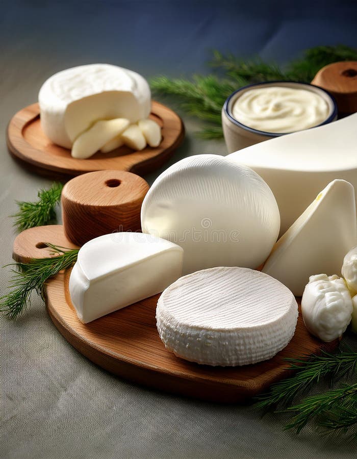 Various Types of Cheese. Various Types of Fresh Romanian Traditional ...