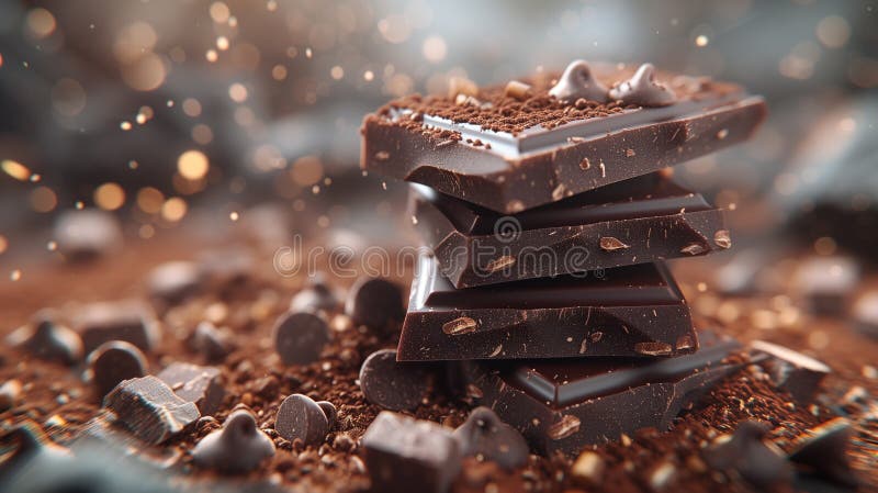 There are Many Different Types of Chocolate Bars Stacked on Top of Each ...