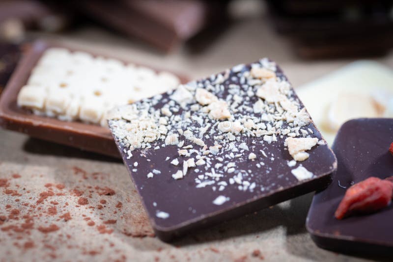 Various Types of Chocolate with Particular Decoration Stock Image ...