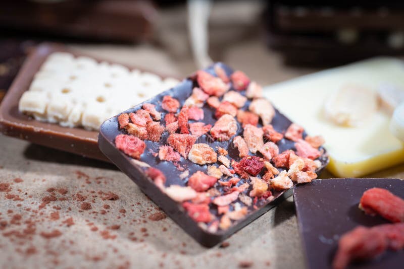 Various Types of Chocolate with Particular Decoration Stock Image ...