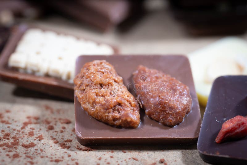 Various Types of Chocolate with Particular Decoration Stock Photo ...