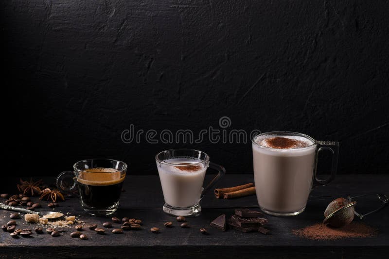 Various Types of Coffee-based Drinks Stock Image - Image of italian ...