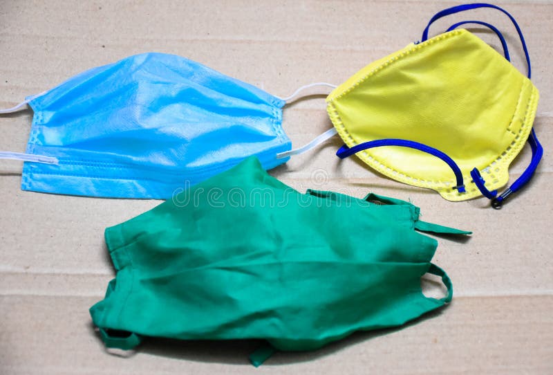 Corona Virus Protection KN95,N95,Surgical Face Masks Stock Photo ...