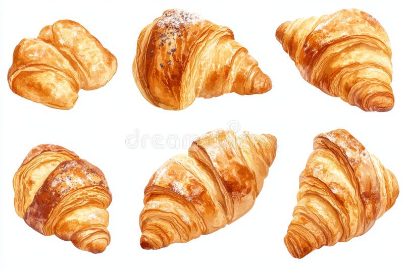 Various Types of Croissants and Pastries Displayed in an Artistic ...