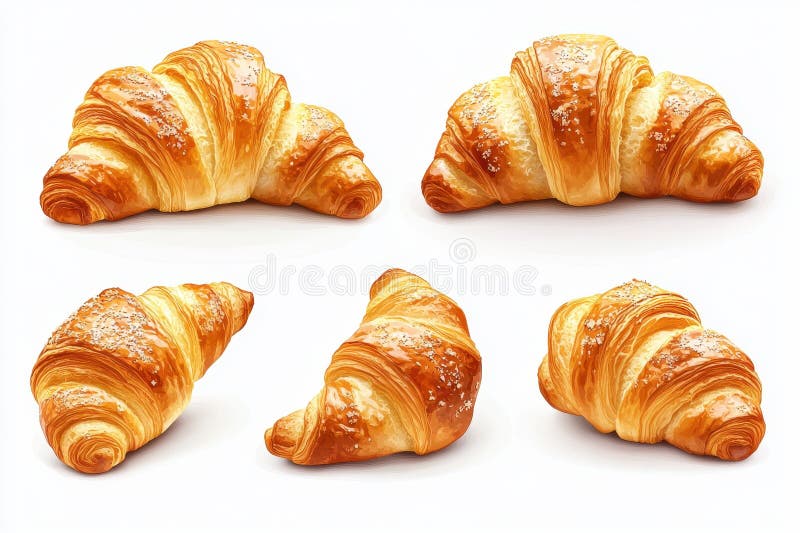 Various Types of Croissants and Pastries Displayed in an Artistic ...