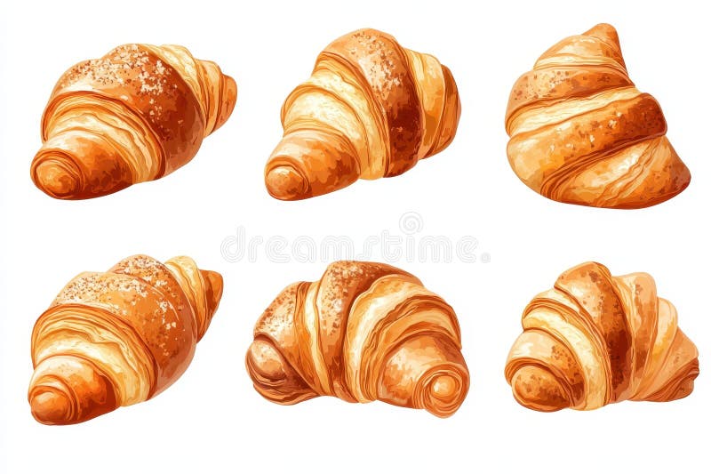 Various Types of Croissants and Pastries Displayed in an Artistic ...