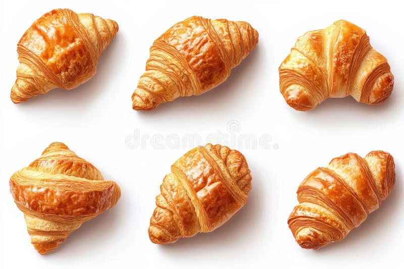 Various Types of Croissants and Pastries Displayed in an Artistic ...