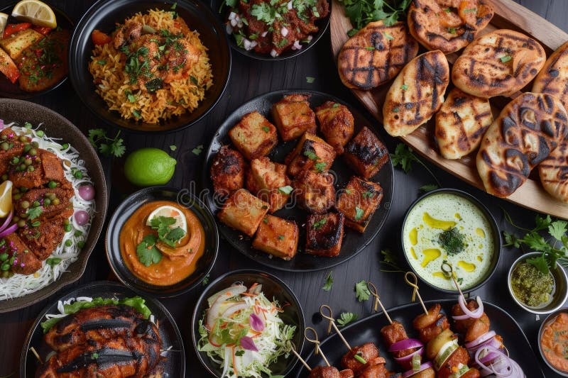 Various Types of Delicious Food Items Arranged on a Tabletop, an Array ...