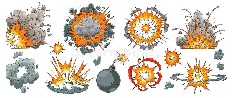 Explosions and Blasts Showcasing Dynamic Energy Stock Vector ...