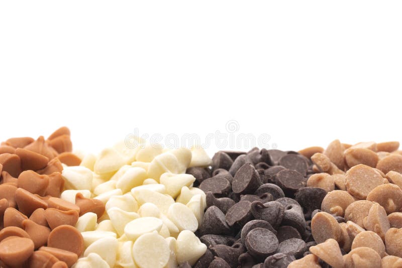 Various Types and Flavors of Baking Chips Stock Photo - Image of candy ...