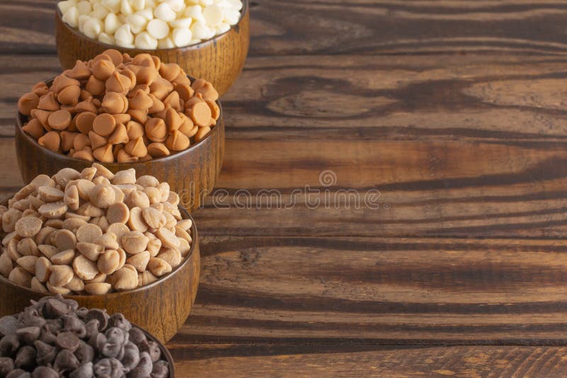 Various Types and Flavors of Baking Chips Stock Image - Image of bake ...