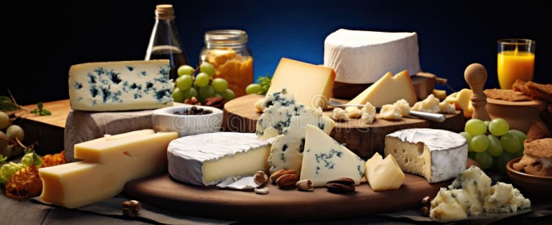 Various Types and Flavors of Cheese are Shown Stock Image - Image of ...
