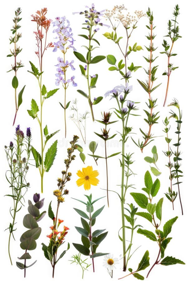 Various Types of Flowers on a Plain White Background. Perfect for ...