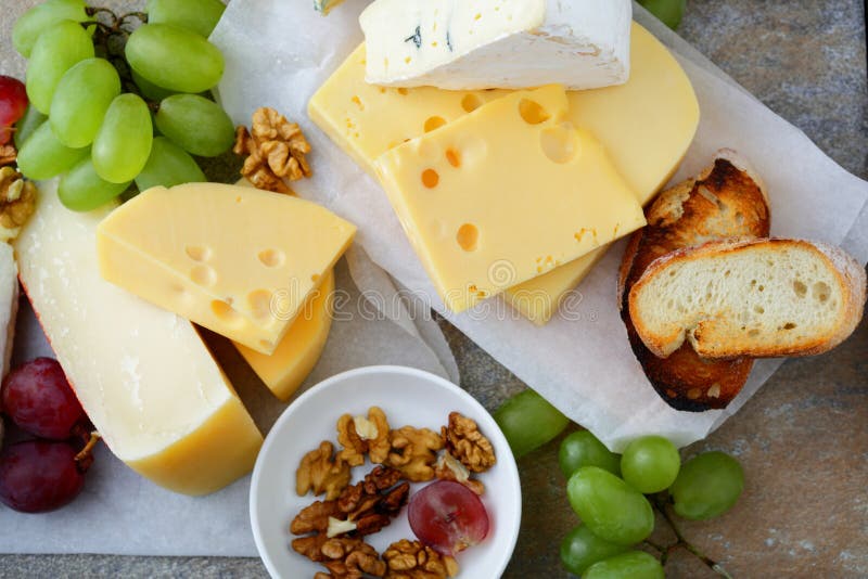 Various Types of Fresh Cheeses Stock Image - Image of horizontal, paper ...