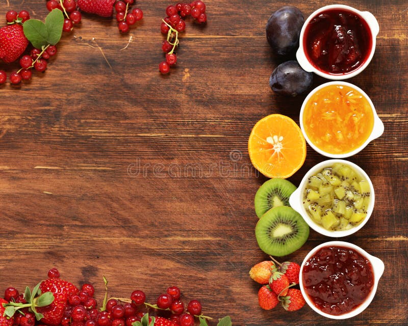 Jams and Preserves from Different Berries Stock Image - Image of ...