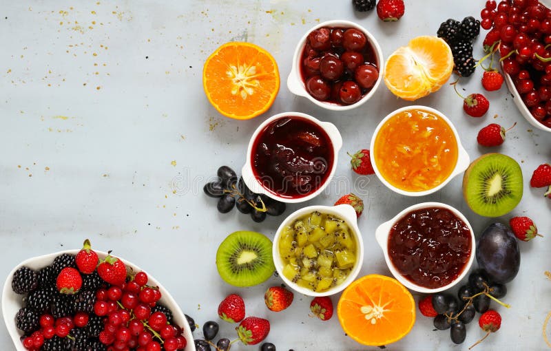 Jams and Preserves from Different Berries Stock Image - Image of canned ...