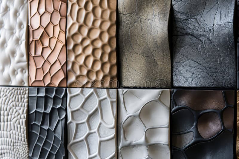 Various Types of Leather in Different Colors and Textures Laid Out ...