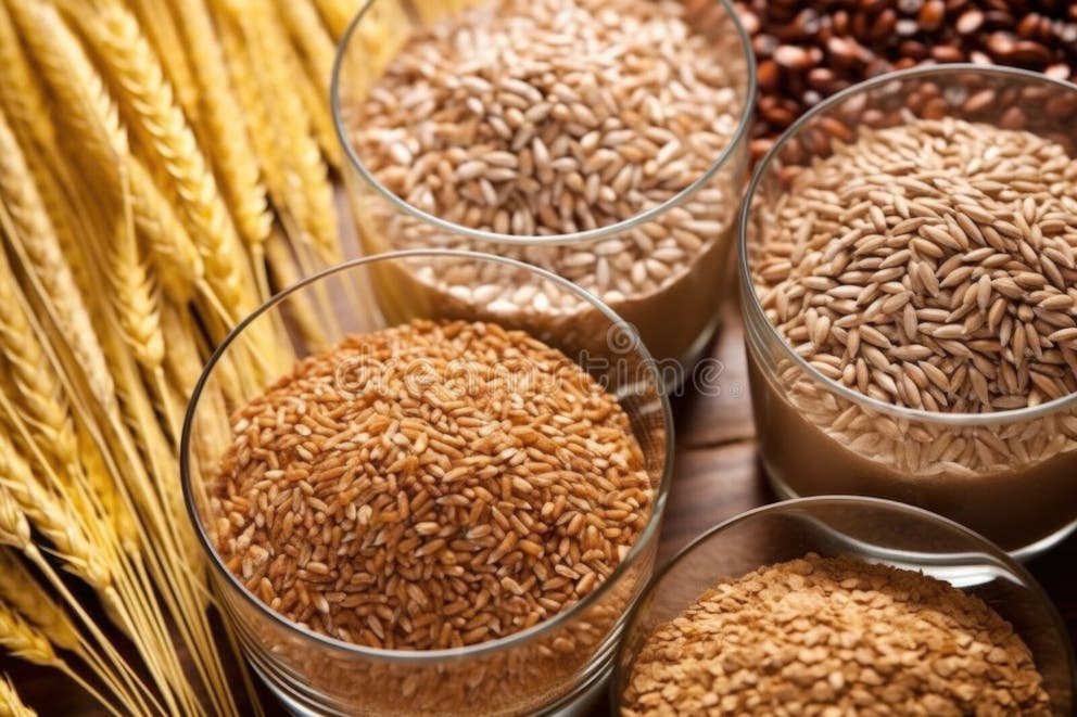 Various Types of Malt Grain Used in Beer Production Stock Illustration ...