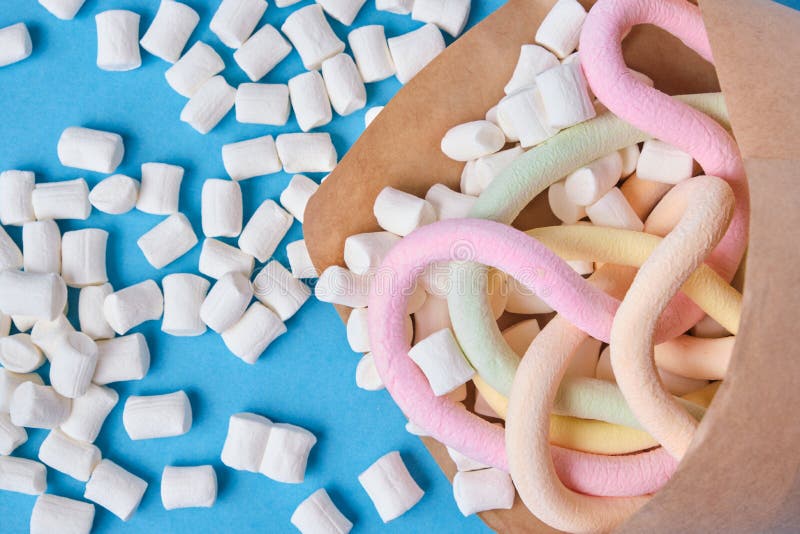 Various Types of Marshmallows Wrapped in Paper Stock Photo - Image of ...