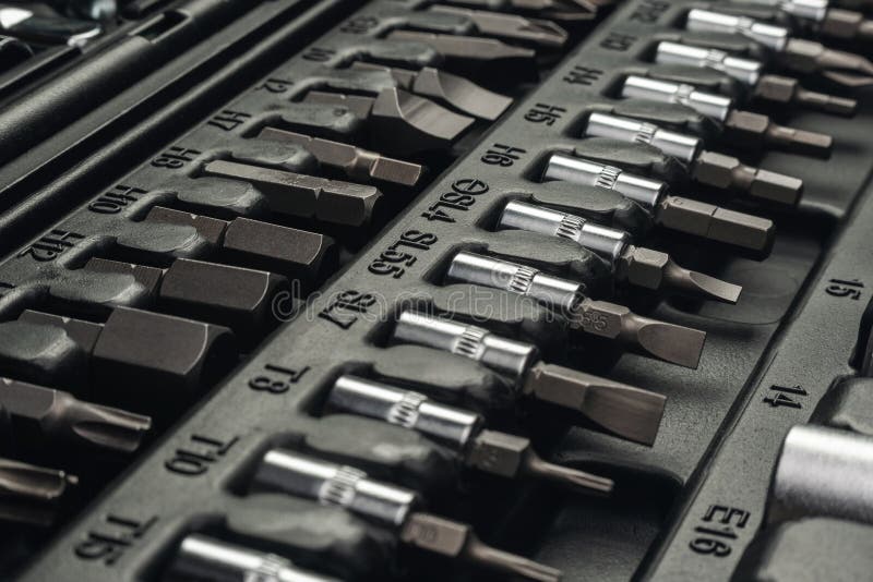 Various Types of Metal Steel Screwdriver Bits Stock Photo - Image of ...