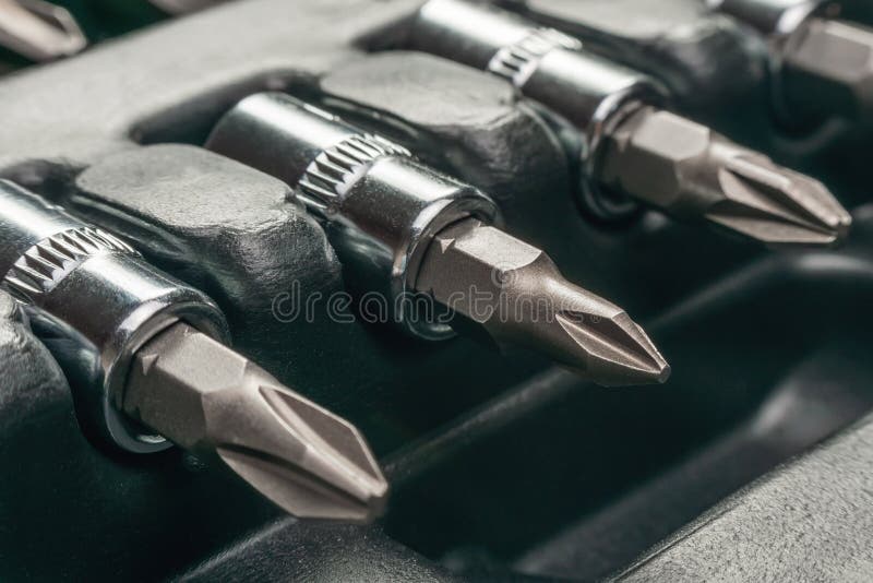 Various Types of Metal Steel Screwdriver Bits Stock Image - Image of ...