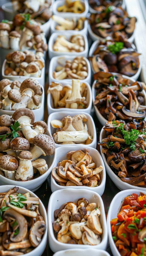 Various Types of Mushrooms in the Bowls are Key Ingredients in the ...