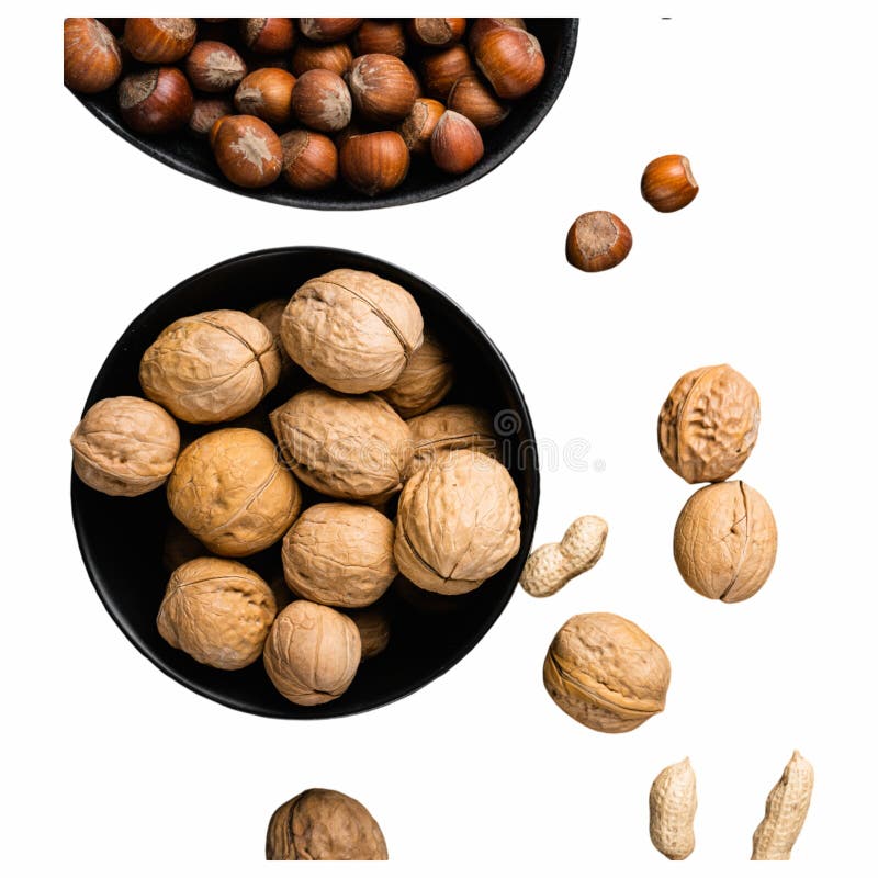 Various Types of Nuts are Displayed, Featuring Walnuts, Hazelnuts, and ...