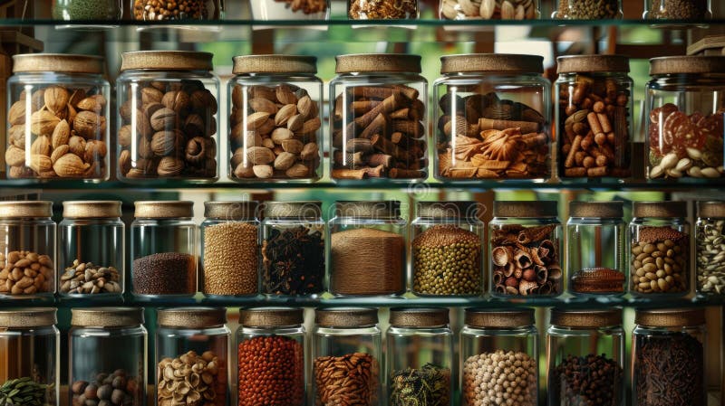 Various Types of Nuts Displayed on a Shelf, Suitable for Food and ...