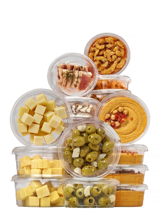 Various Types of Packaged Food in a Studio Setting, Isolated on White ...