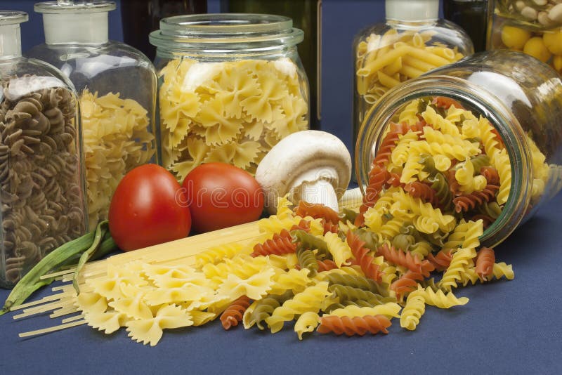 Various Types of Pasta on the Table Stock Image - Image of farfale ...