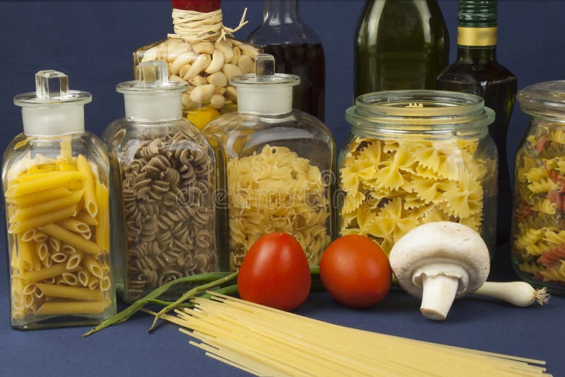 Various Types of Pasta on the Table Stock Image - Image of helix, food ...