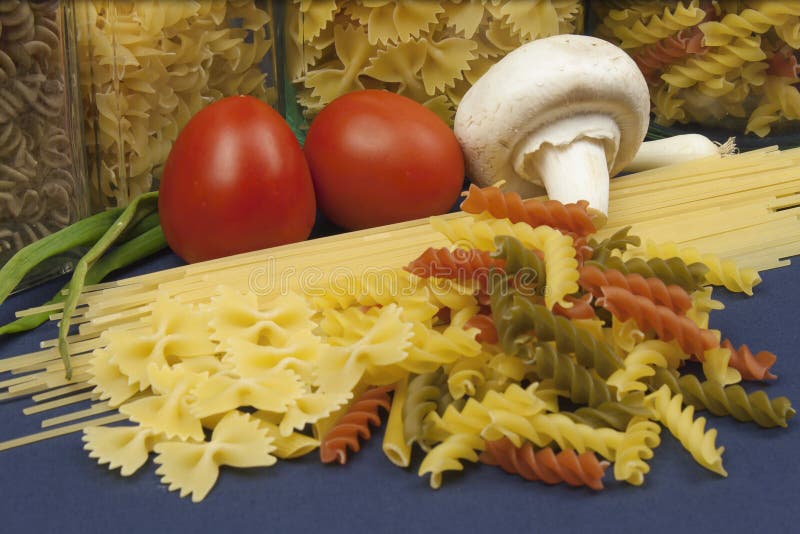 Various Types of Pasta on the Table Stock Image - Image of flour ...